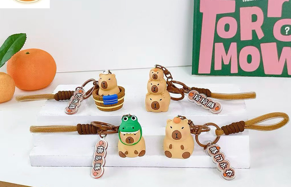 Mima Capybara Brown Keyring – KENJI