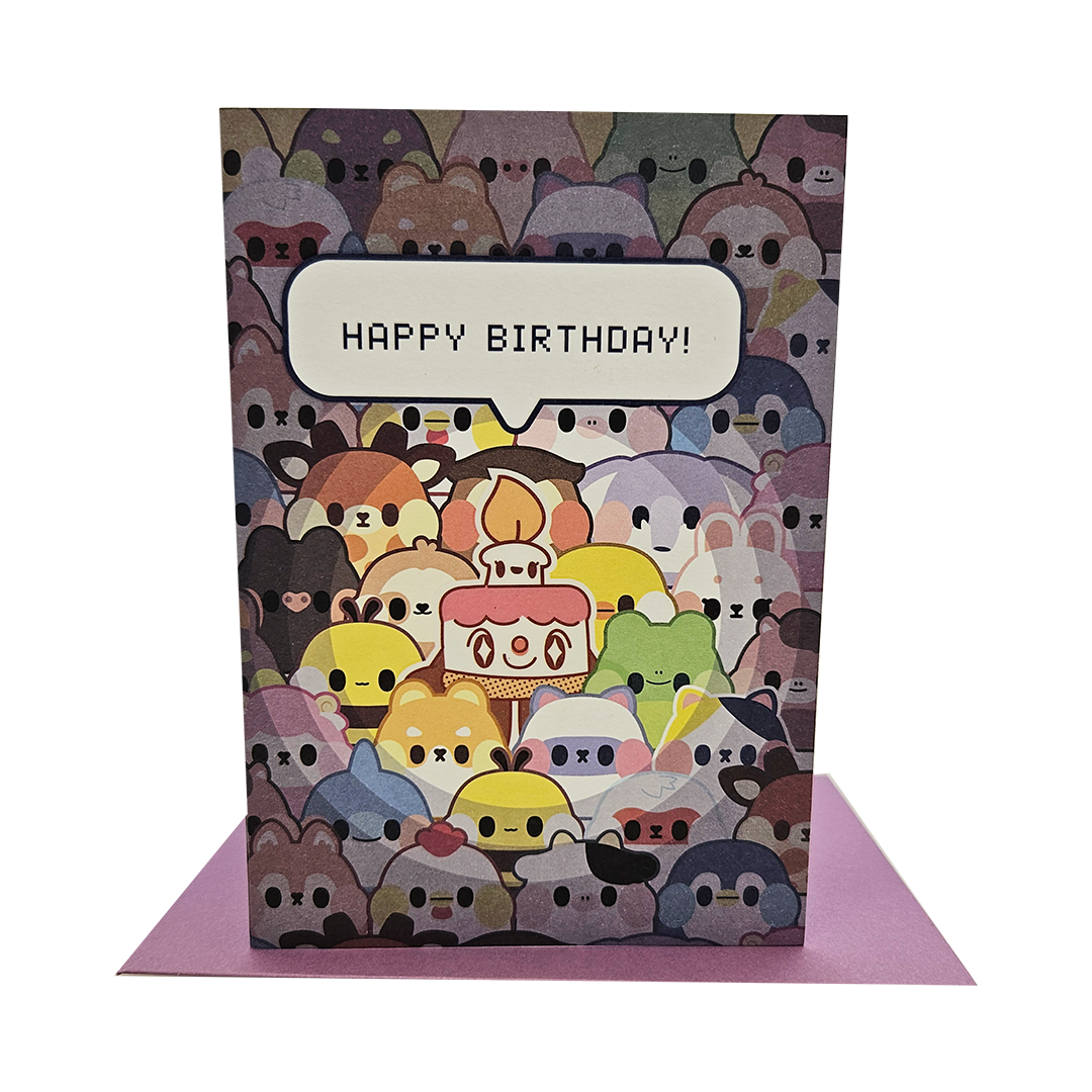 Ube Greeting Card - HBD Tiny-K characters splash – KENJI