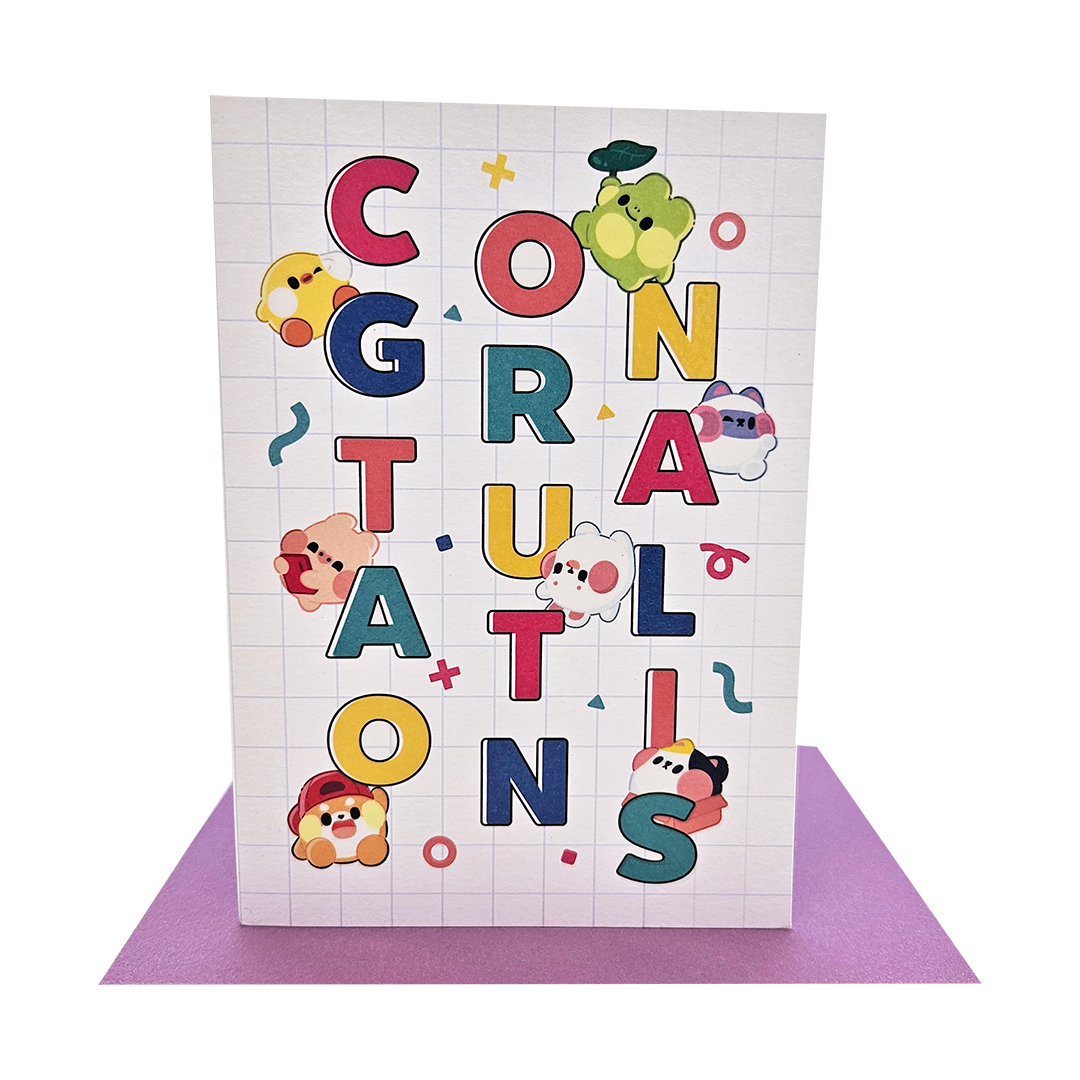 Ube Greeting Card-Congrats Tiny-K lettering – KENJI
