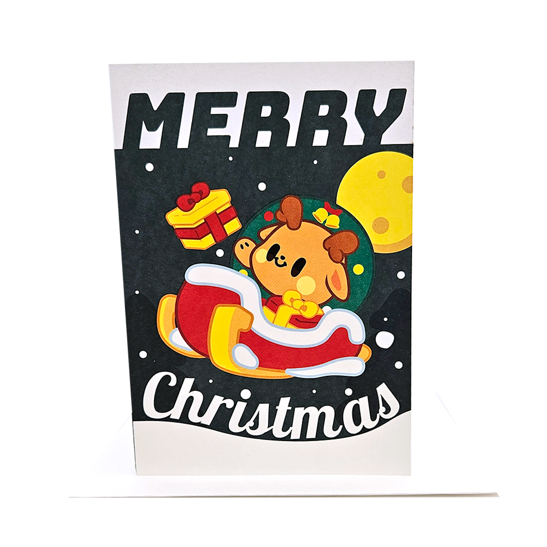 Ube Greeting Card - Christmas Pip in Sleigh – KENJI