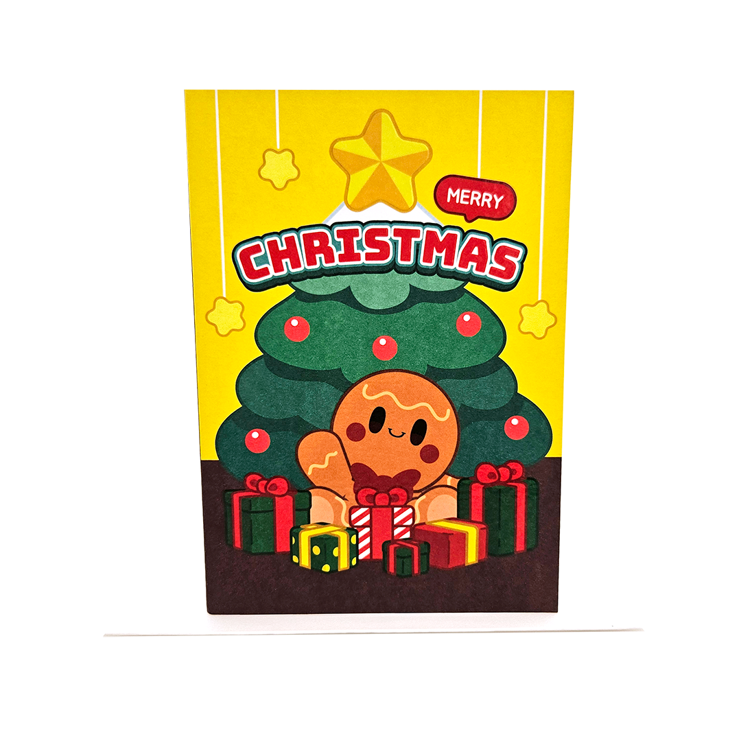 Ube Greeting Card - Christmas Crumbs Under Tree – KENJI